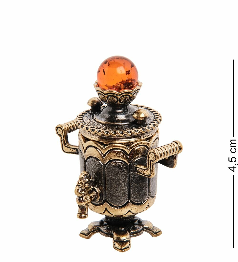Наперсток 'Самовар' (латунь, янтарь)