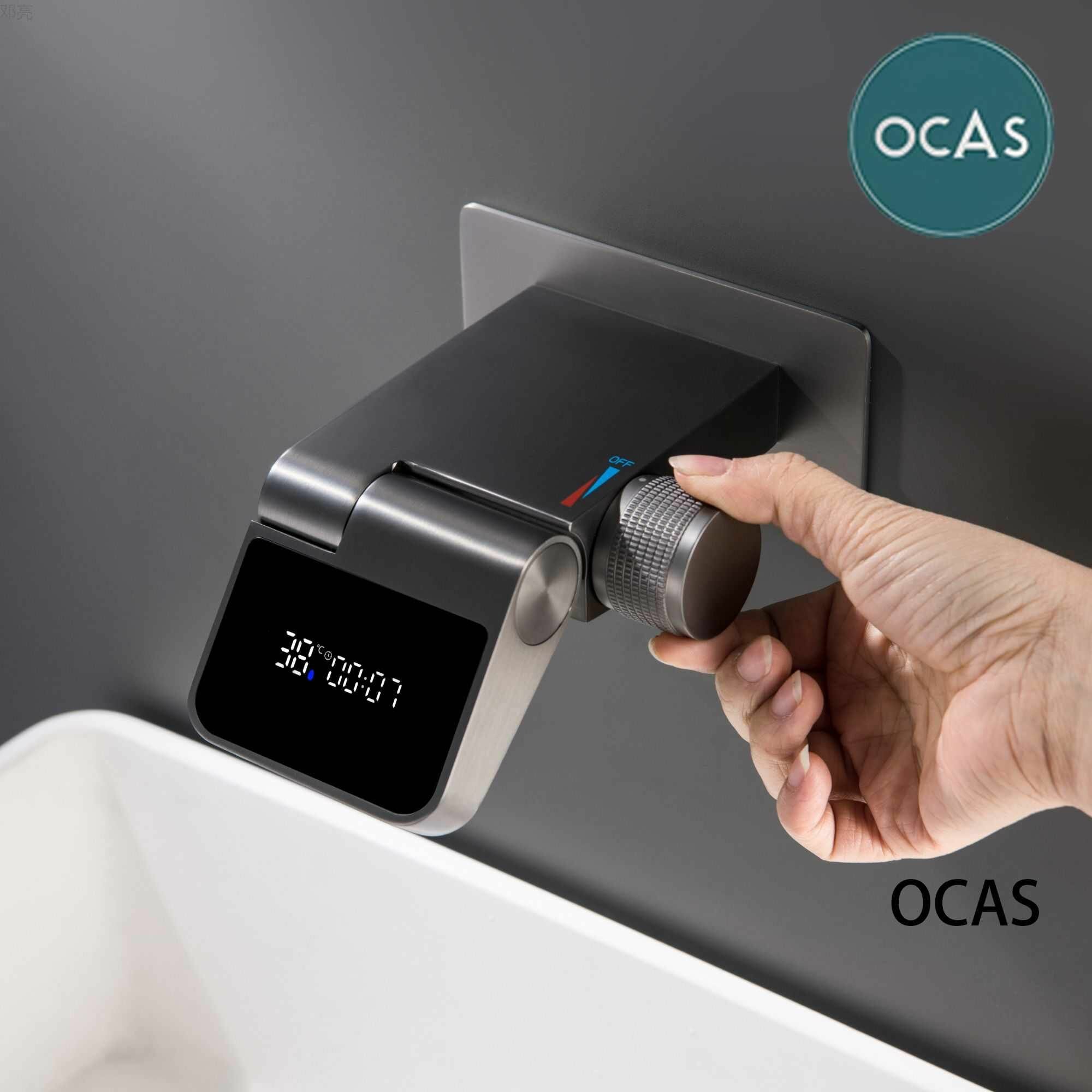 Встраиваемый смеситель для раковины/умывальника(OCAS) кран для ванной латунь цифровой дисплей носик можно сложить на 180 A-B50
