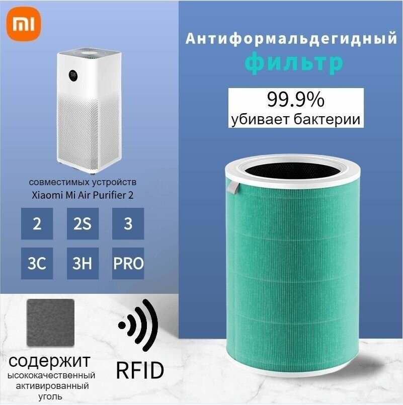 Фильтр антибактериальный для очистителя воздуха Xiaomi Mi Air Purifier 1,2,2S,2H,3,3H,3Pro
