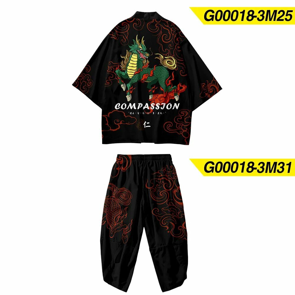 Мужской костюм самурая Хаори Оби полиэстер XS-6XL XL, suit 20