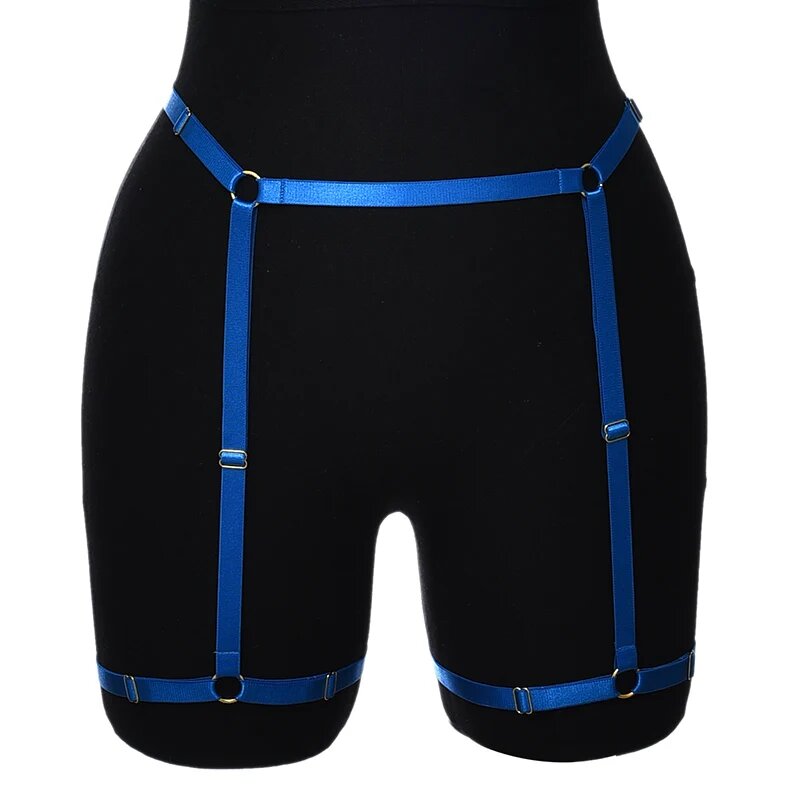 Гоth ажурный пояс для чулок JLX.HARNESS Темно-синий, N-P0197-BLS