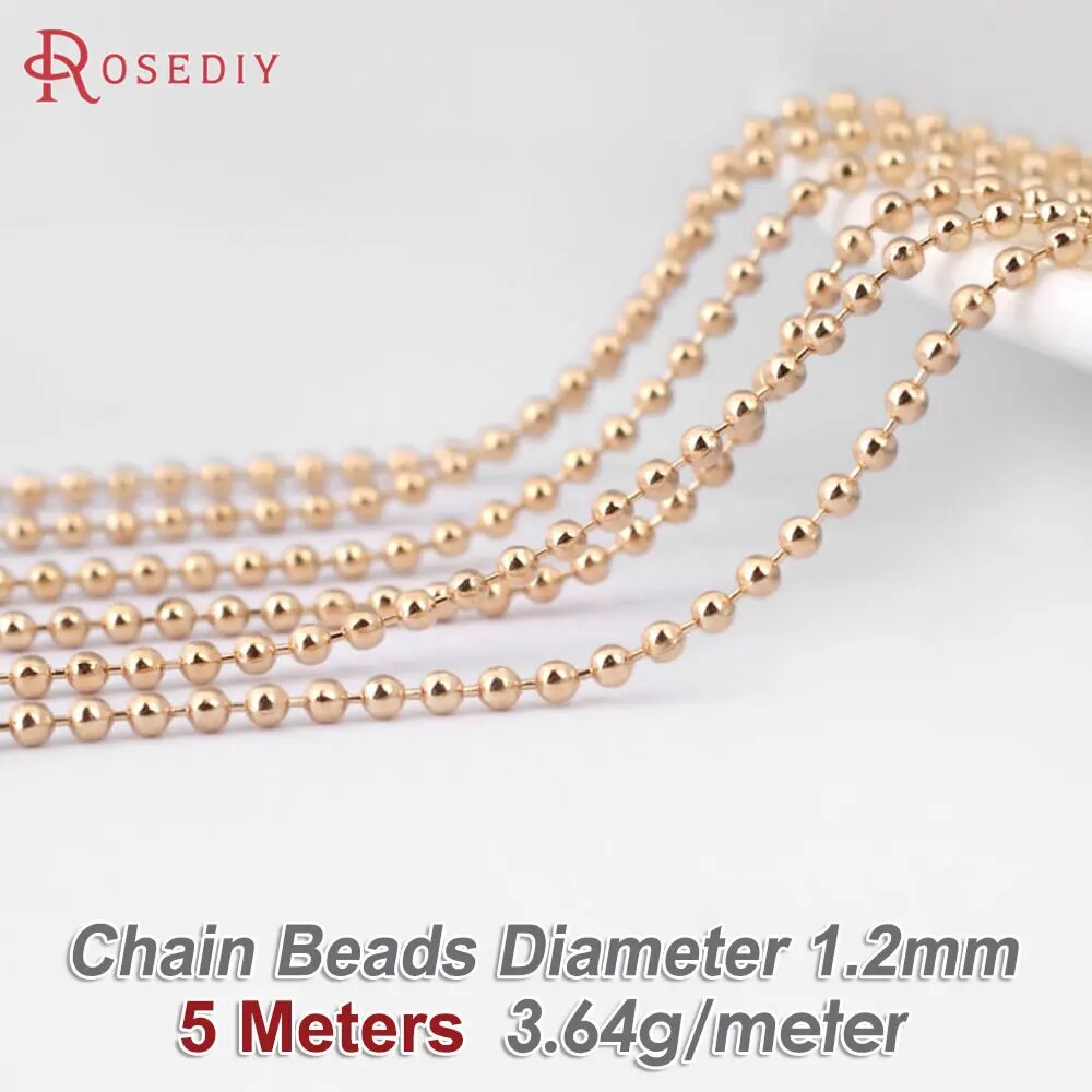 Шариковая цепь Rosediy, 5 м, Champagne Gold