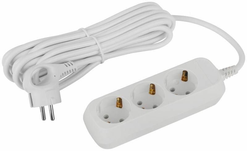 Удлинитель электрический UDL-16-350-E Greenline 3 розетки с заземлением 5м ПВС 3х1кв. мм Эра Б0065045