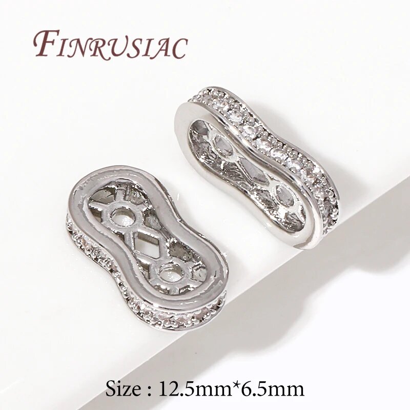 Разделители для браслетов серебряного цвета, 2 шт, Rhodium Plated