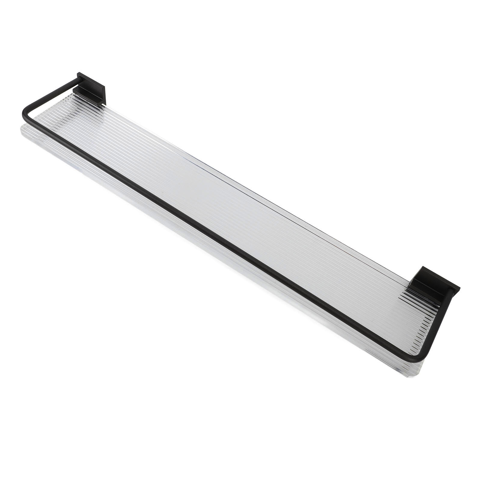 Плавающая полка для ванной комнаты, алюминиевый акриловый настенный стеллаж для хранения, органайзер для кухни, гостиной, спальни, черный