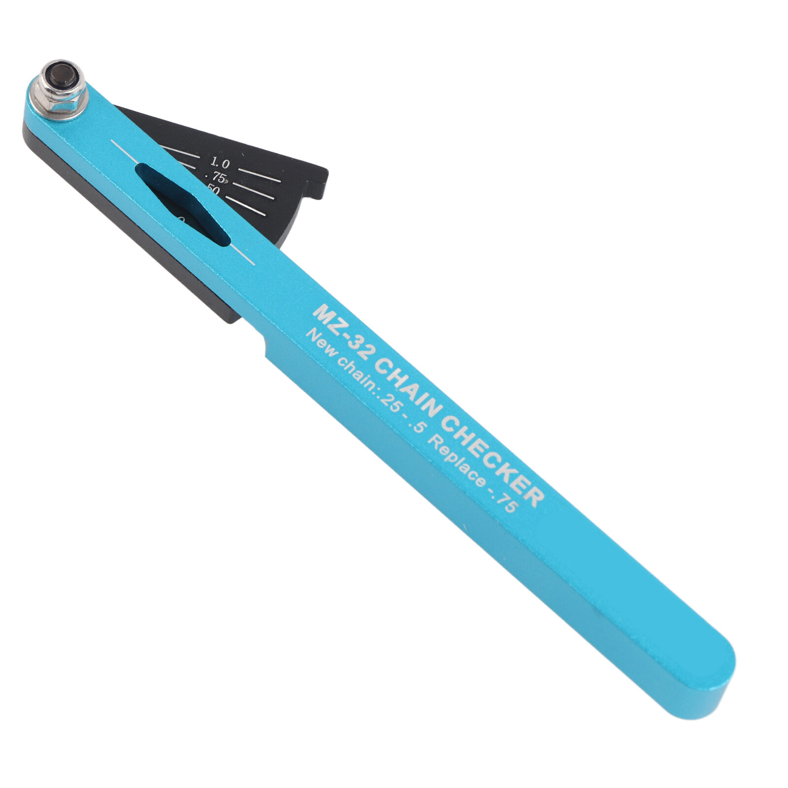 Индикатор износа велосипедной цепи. Алюминиевый прибор для проверки цепи. Многофункциональный прибор для ремонта велосипедной цепи. Точное измерение. Синий.