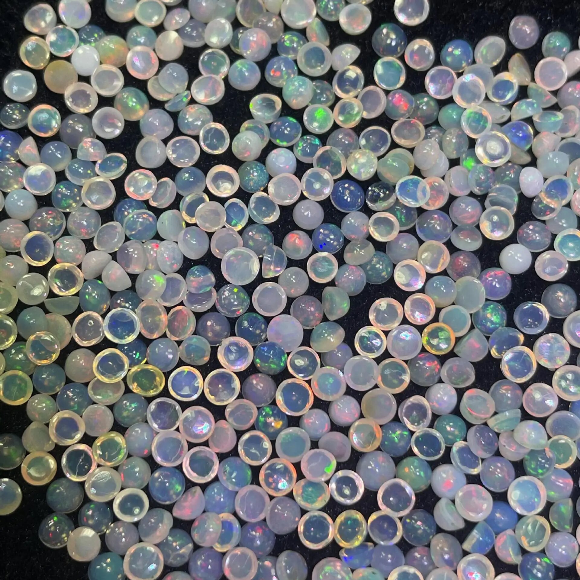 Оптовая продажа, 10 шт, натуральный огненный опал, 3 мм, 4 мм, круглый полудрагоценный драгоценный камень, кольцо с кабошоном, лицо для ювелирных изделий