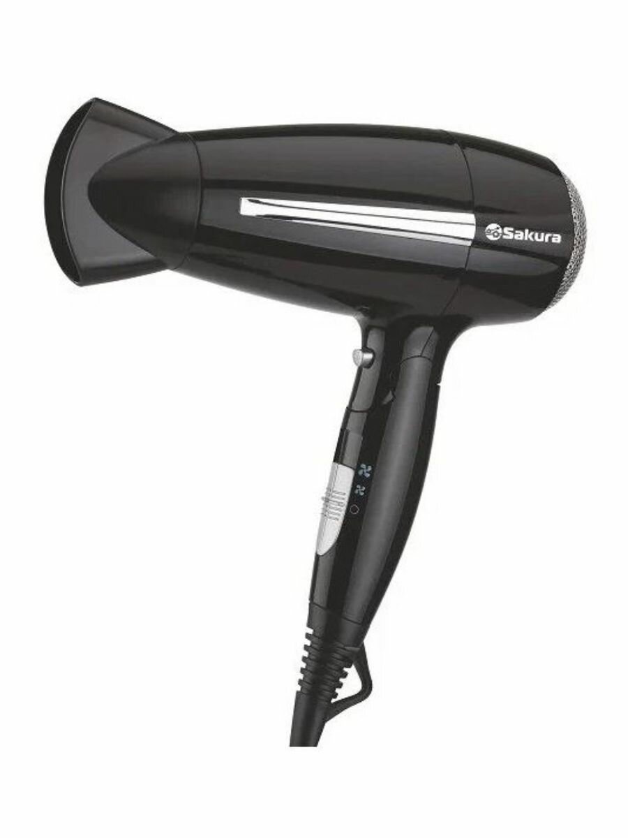 Фен Sakura SA-4042BK, 2200Вт, 3 температурных режима, складной, с концентратором