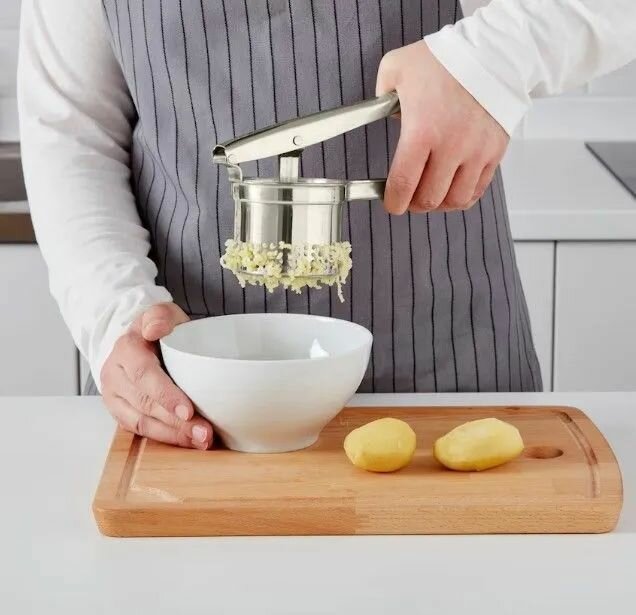 Пресс для картофеля икеа вогдаль, с крышкой, серебристый, нержавеющая сталь, 24см