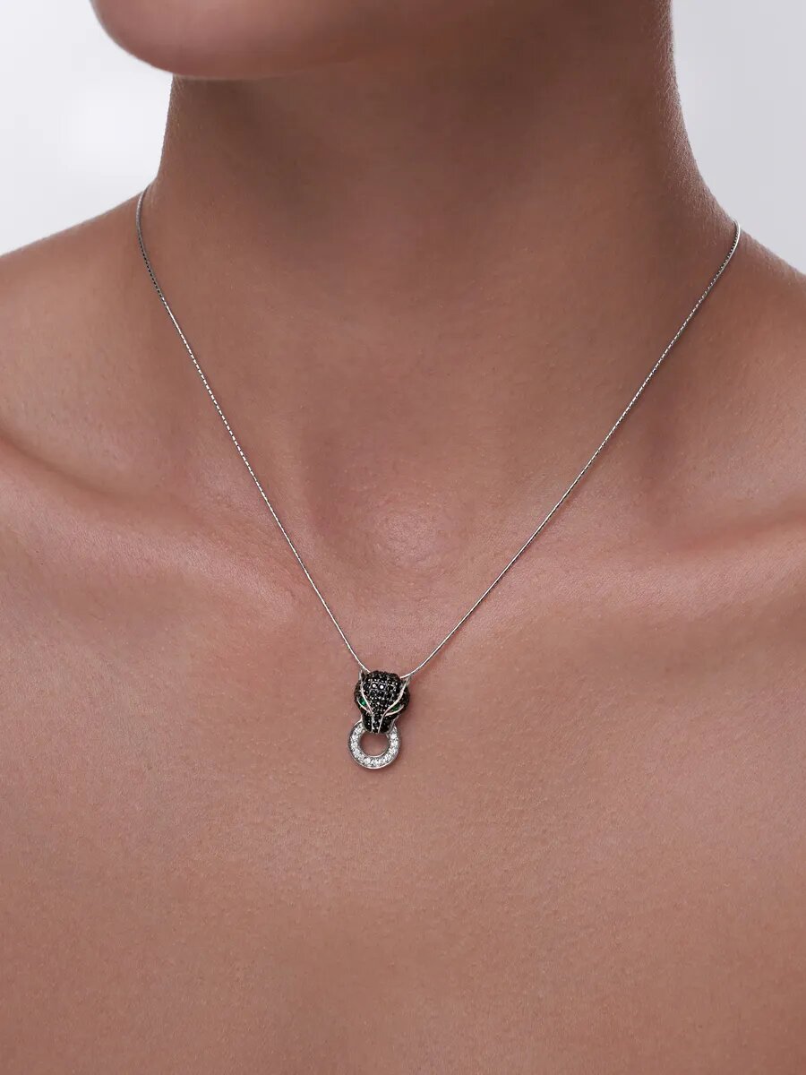 Подвеска, серебро, 925 проба, родирование, фианит