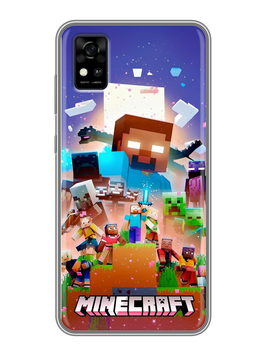 Чехол для ZTE Blade A31 с принтом Minecraft Майнкрафт (ЗТЕ Блейд А31)