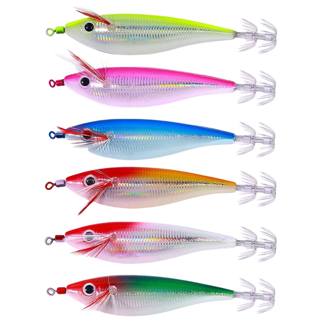 6шт Искусственные Креветки Каракатицы Жесткие Рыболовные Приманки для Усиления Привлекательности Рыболовных Приманок Набор для Рыбалки