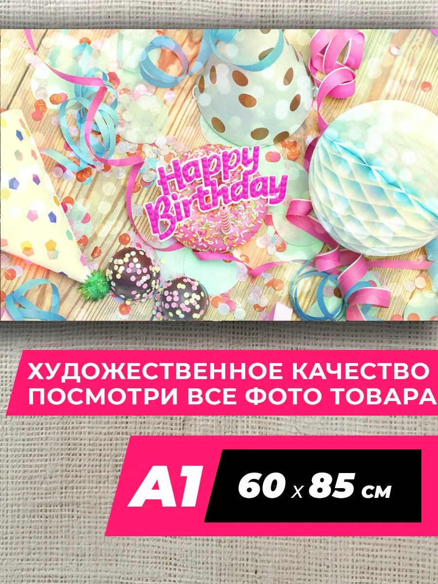 С днем рождения плакат на стену A1