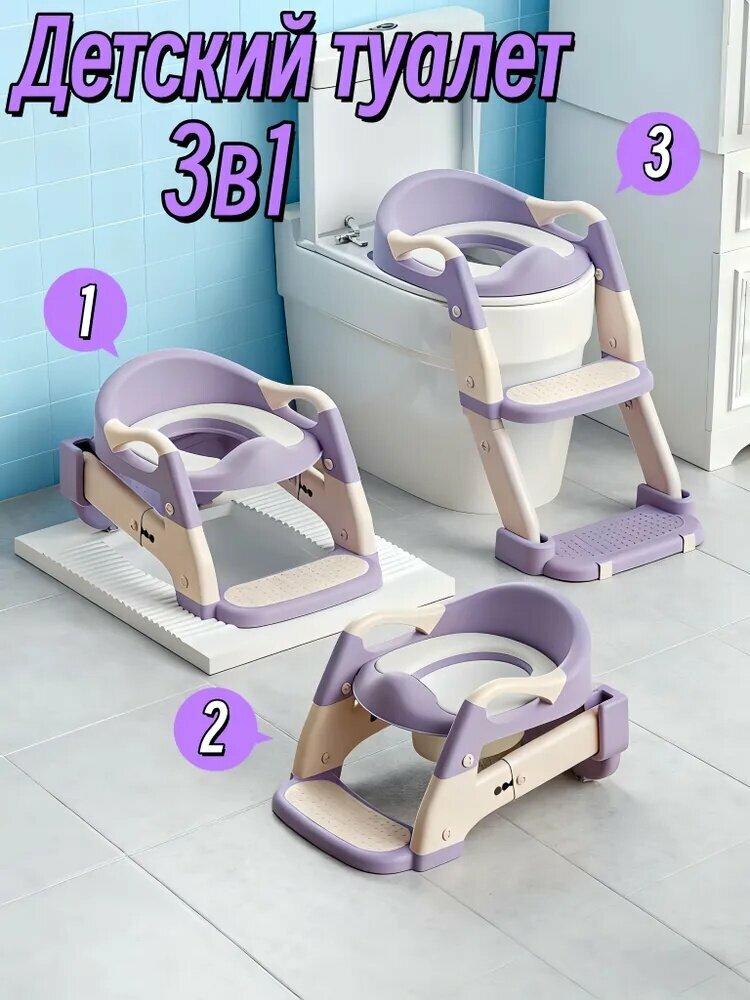 Трансформер 3 в 1: горшок детский , сиденье для унитаза с лестницей yn