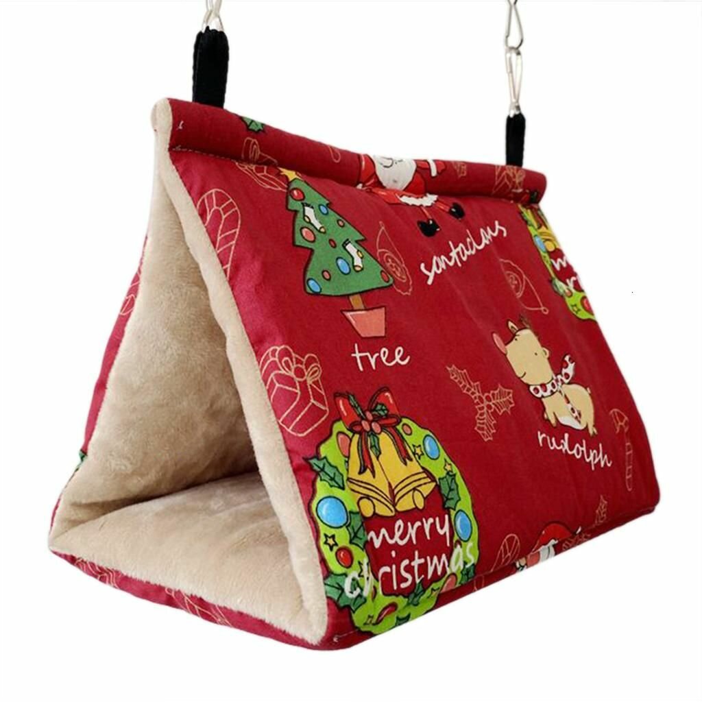 Осенние и зимние модели из чистого хлопка, утолщенные зимним гнездом, птичий гамак красного цвета, маленький, без круглых отверстий