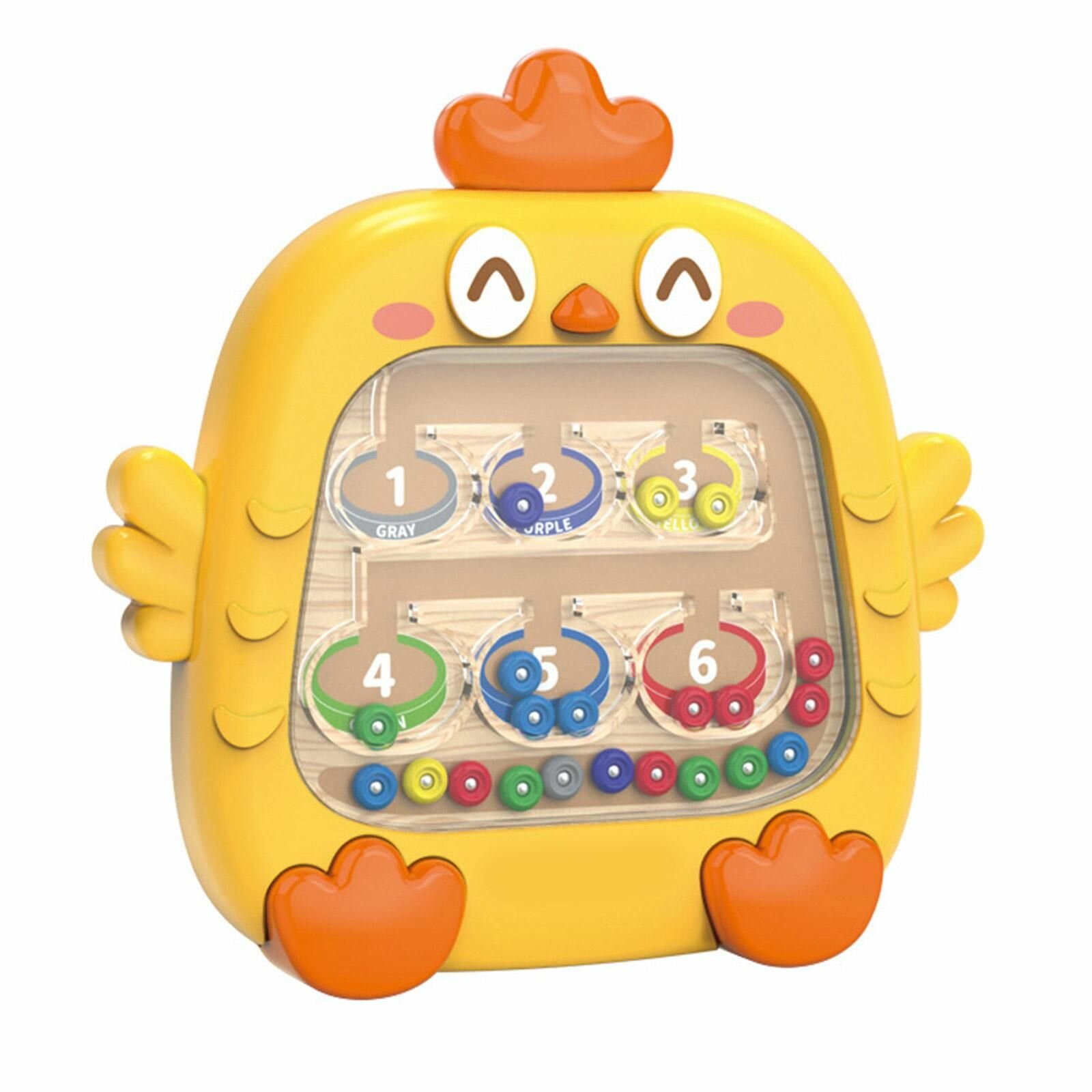 Развивающая интерактивная магнитная доска-лабиринт с темой курицы, цифры и цвета обучающая игрушка для детей 2-5 лет, развитие моторики и раннего счета