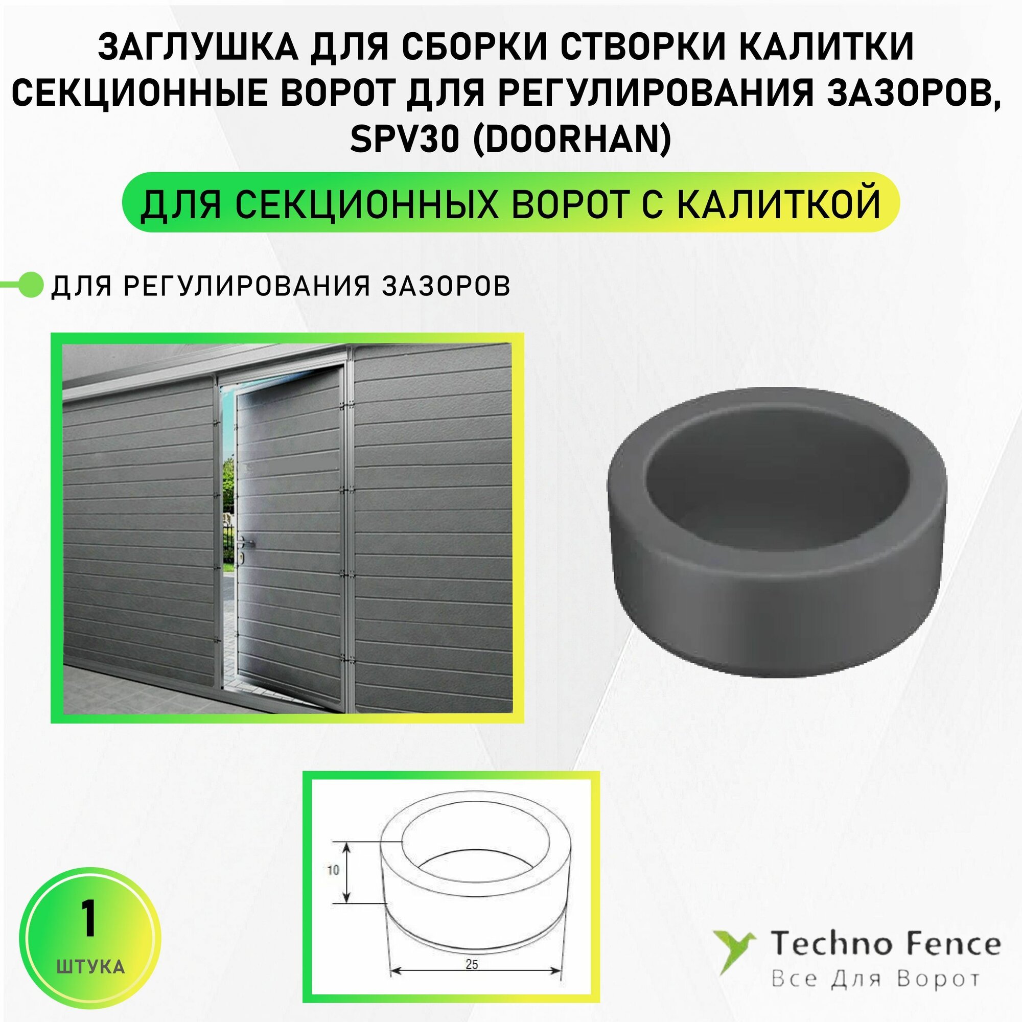 Заглушка для сборки створки калитки секционные ворот, SPV30 - DoorHan