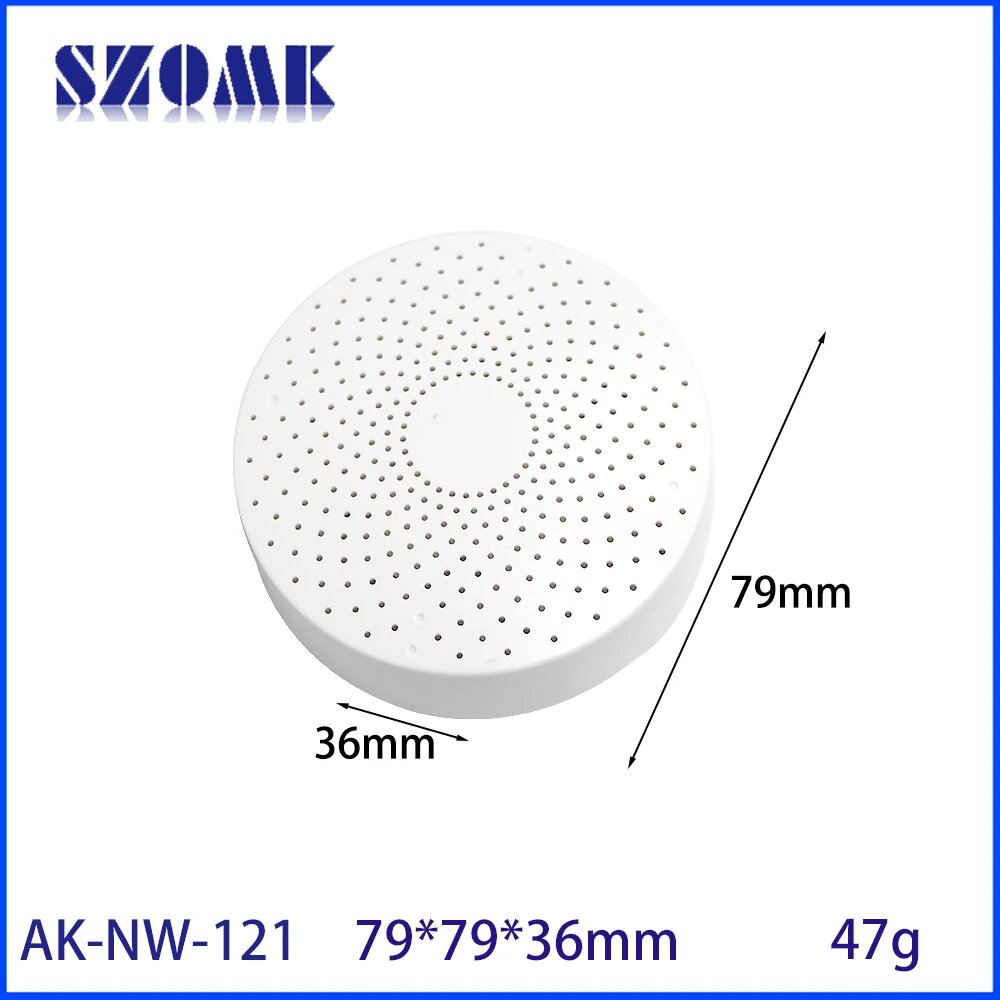 79*79*36 мм Батарея AA Умный дом Датчик человеческого тела Потолочный корпус Настенный пластиковый корпус печатной платы для электроники, белый