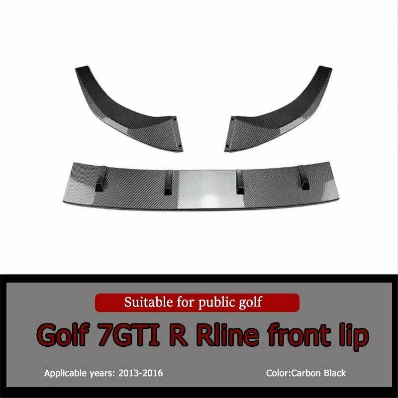 Передний бампер автомобиля для Volkswagen Golf 7 MK7 GTI GTD R Rline 2013-2016, автомобильный спойлер, нижний сплиттер, диффузор для губ, внешний комплект кузова, Carbon Black