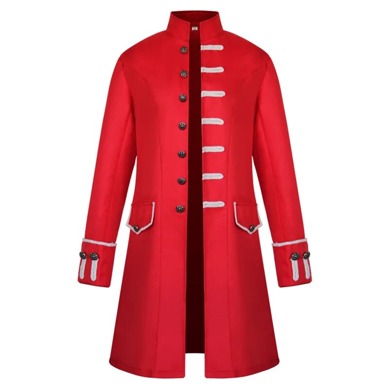 Мужской средневековый фрак эпохи Возрождения, костюмы на Хэллоуин, готический стимпанк, пиратский вампир, викторианская куртка-волк, сюртук