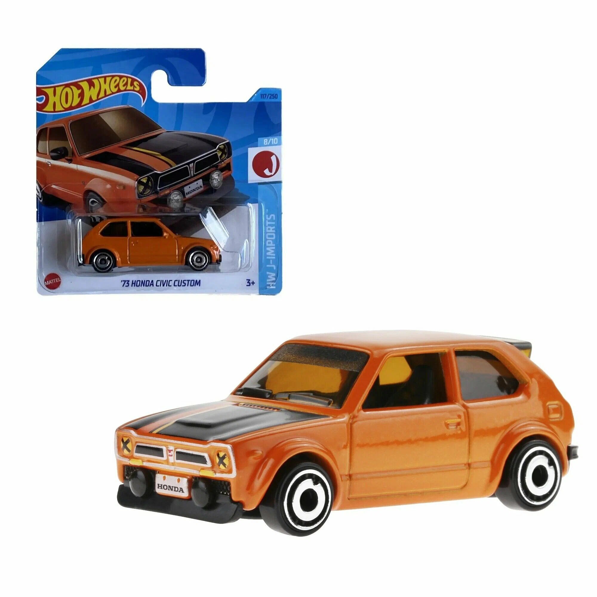 Машинка Hot Wheels HKK67 HW J-Imports 2023 '73 Honda Civic Custom Orange