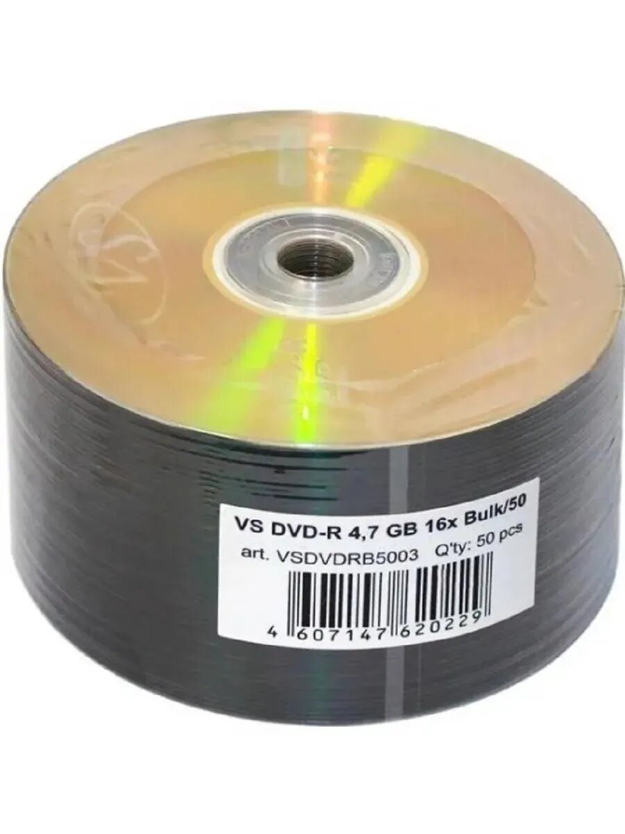 Диски для записи DVD-R 4,7 GB 16x Bulk 50 шт VSDVDRB5003