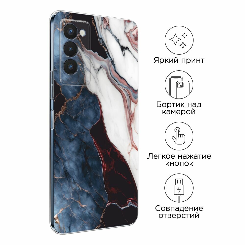 Чехол на Tecno Camon 18P / Техно Камон 18Р с принтом "Благородный мрамор" — фото 1