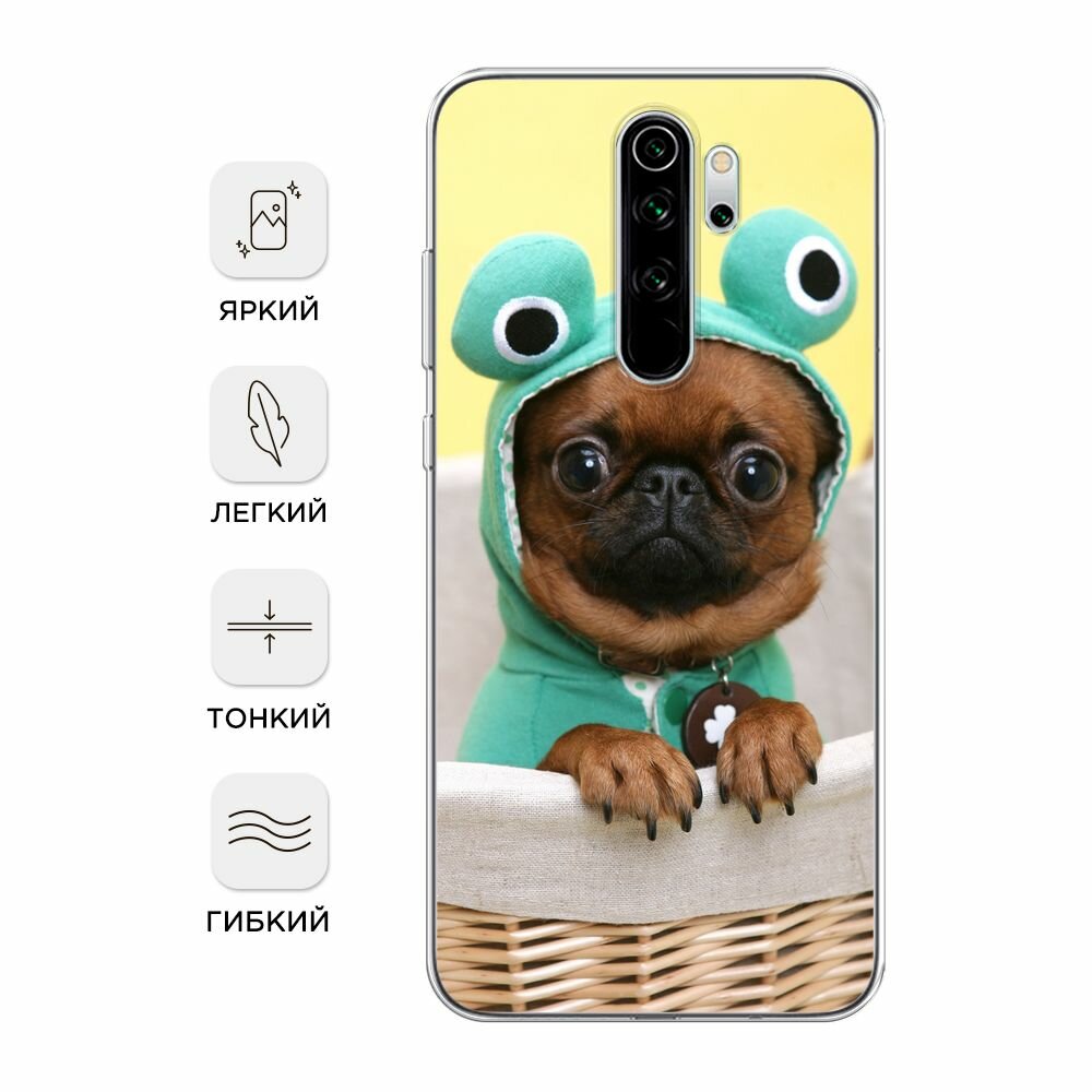 Чехол на Xiaomi Redmi Note 8 Pro / Сяоми Редми Нот 8 Про с принтом "Собачка в шапке лягушки" — фото 1