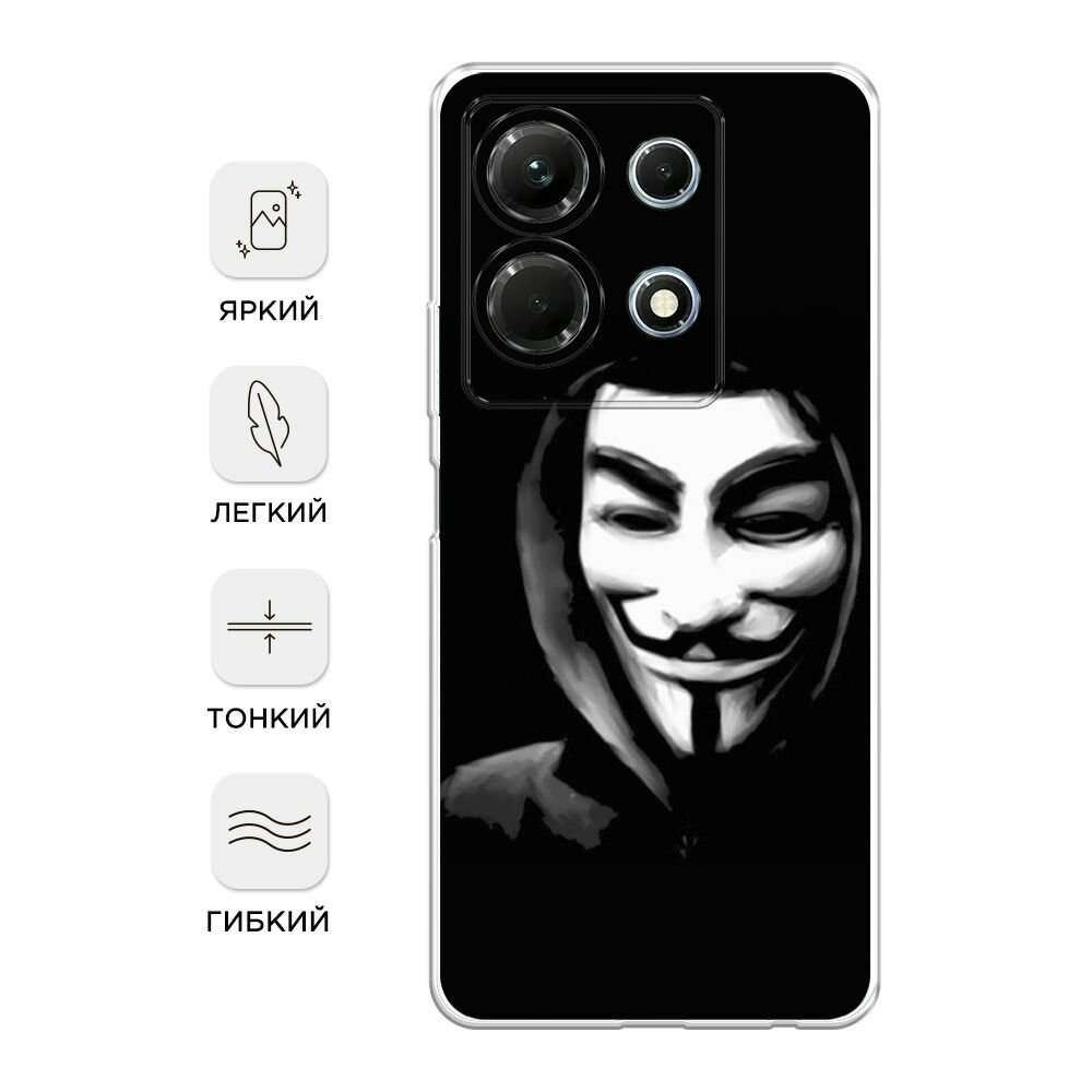Чехол на Infinix Note 30 4G / Инфиникс Нот 30 4G с принтом "Анонимус" — фото 1