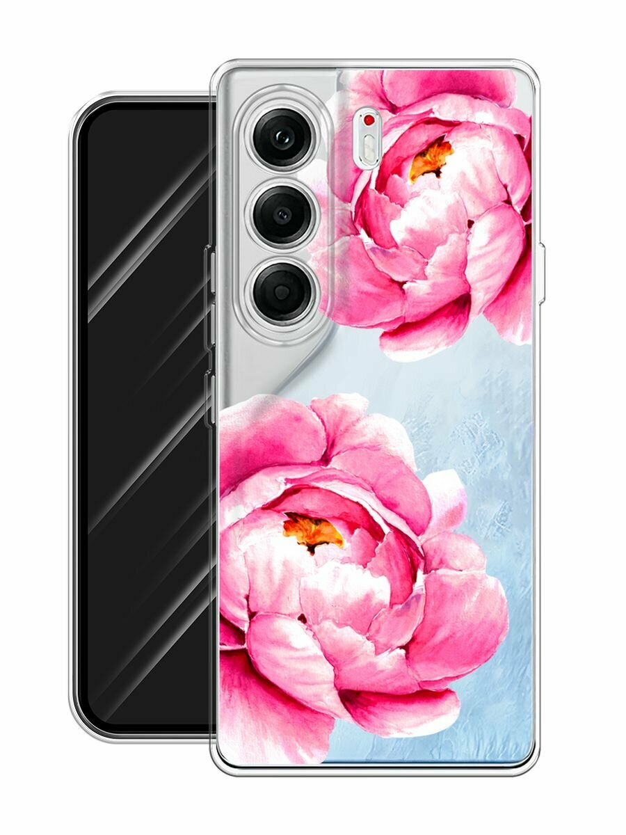 Чехол на Tecno Camon 40 Pro / Текно Камон 40 Про с принтом "Open peonies", прозрачный — фото 1