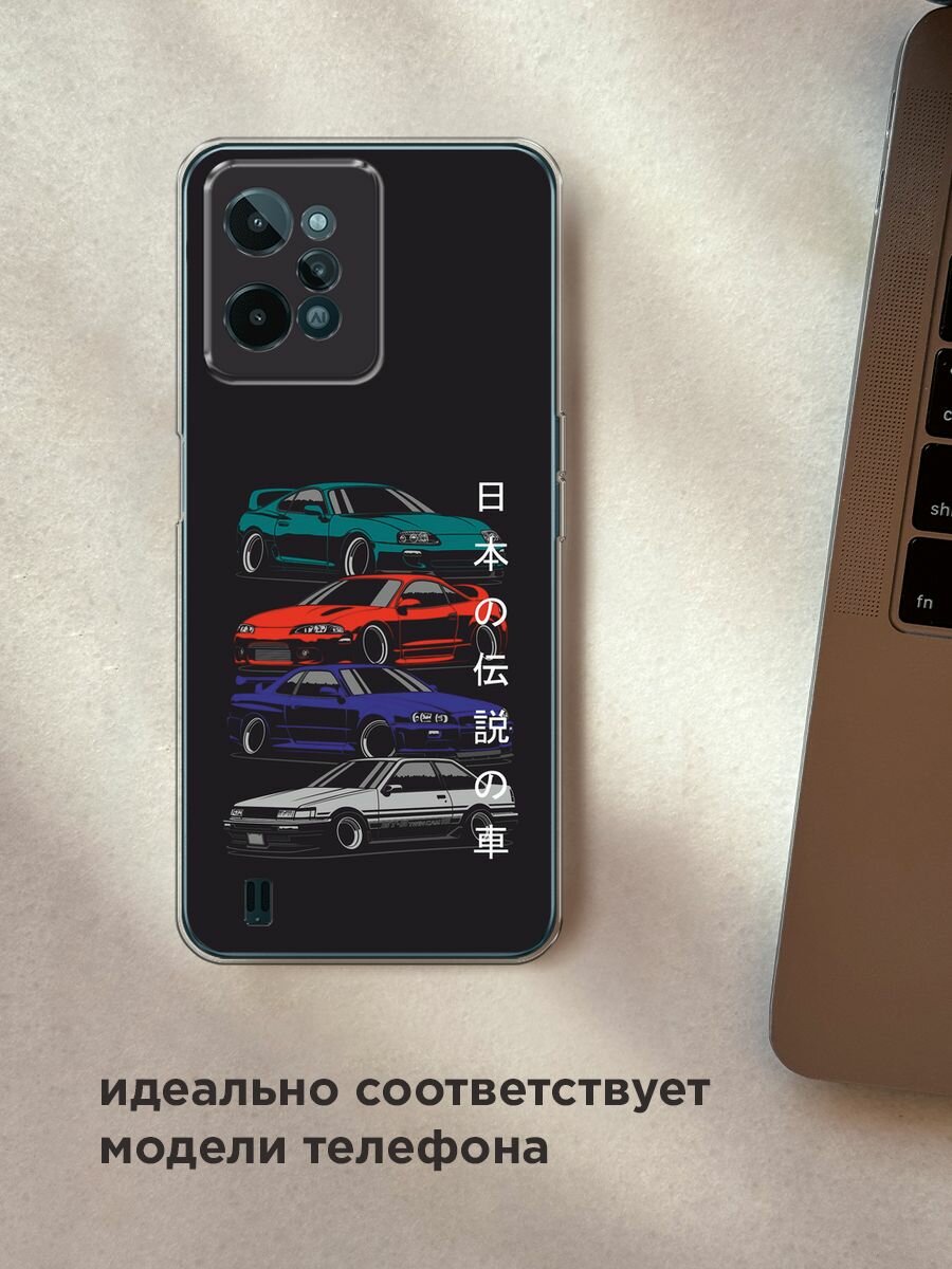 Чехол на Realme C31 / Реалми C31 с принтом "JDM Legend cars" — фото 1