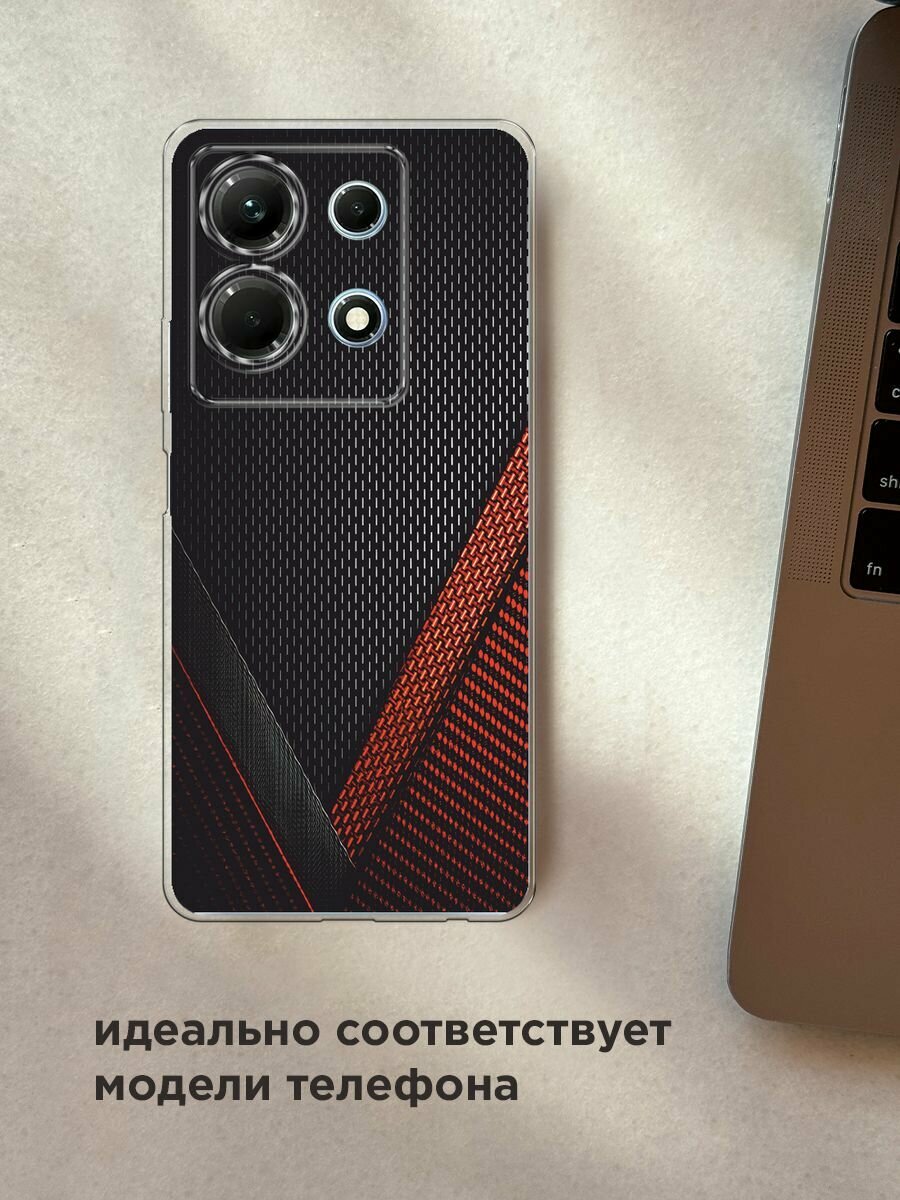Чехол на Infinix Note 30 4G / Инфиникс Нот 30 4G с принтом "Красный карбон" — фото 1