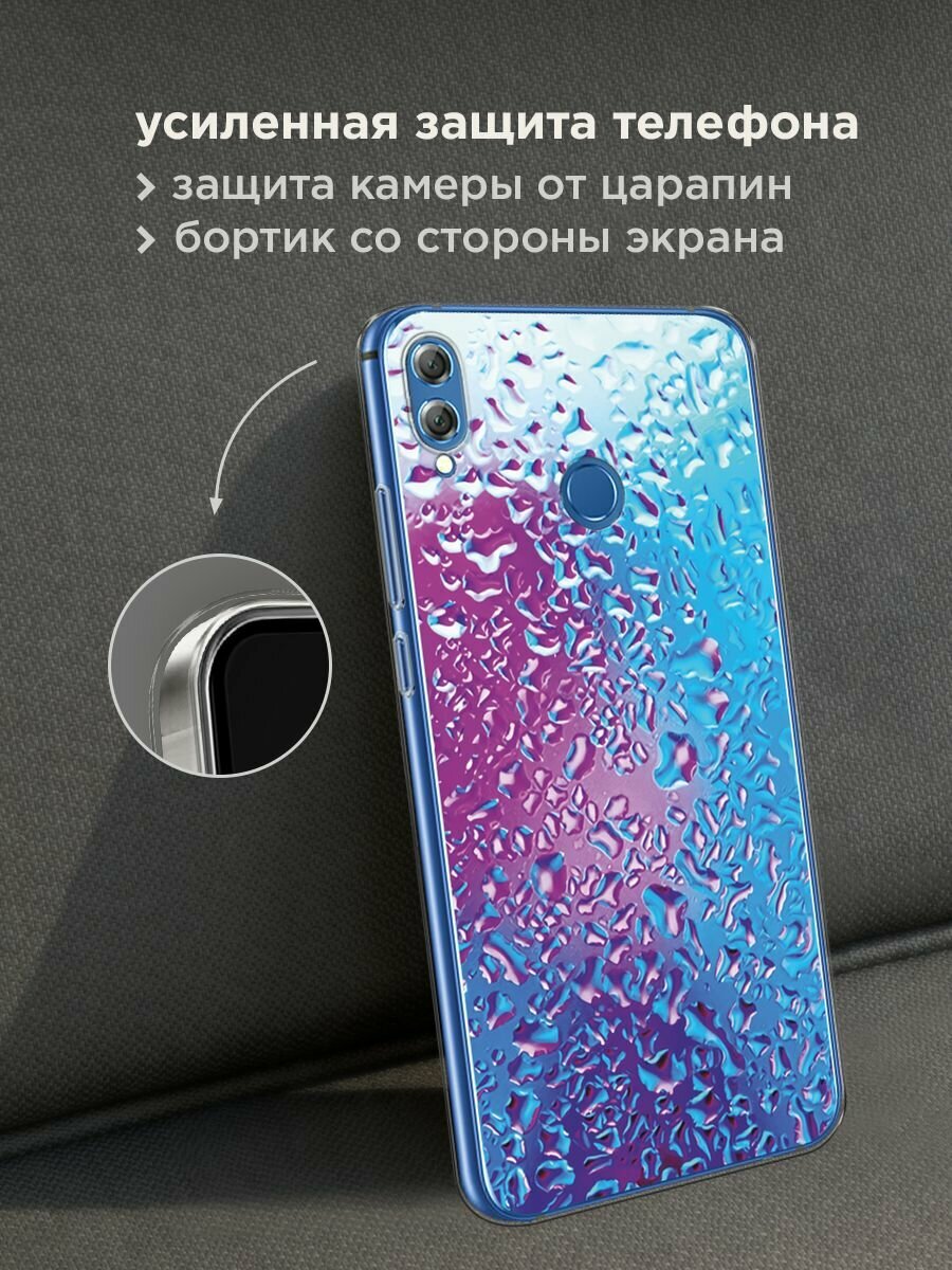 Силиконовый чехол на Honor 8X / Хонор 8Х с принтом "Капли на стекле" — фото 1