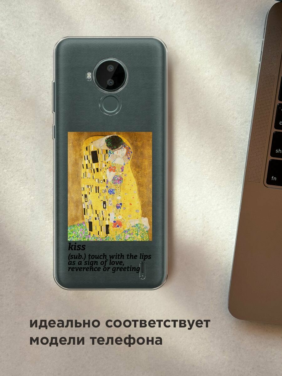 Чехол на Nokia C30 / Нокия C30 с принтом "The kiss", прозрачный — фото 1