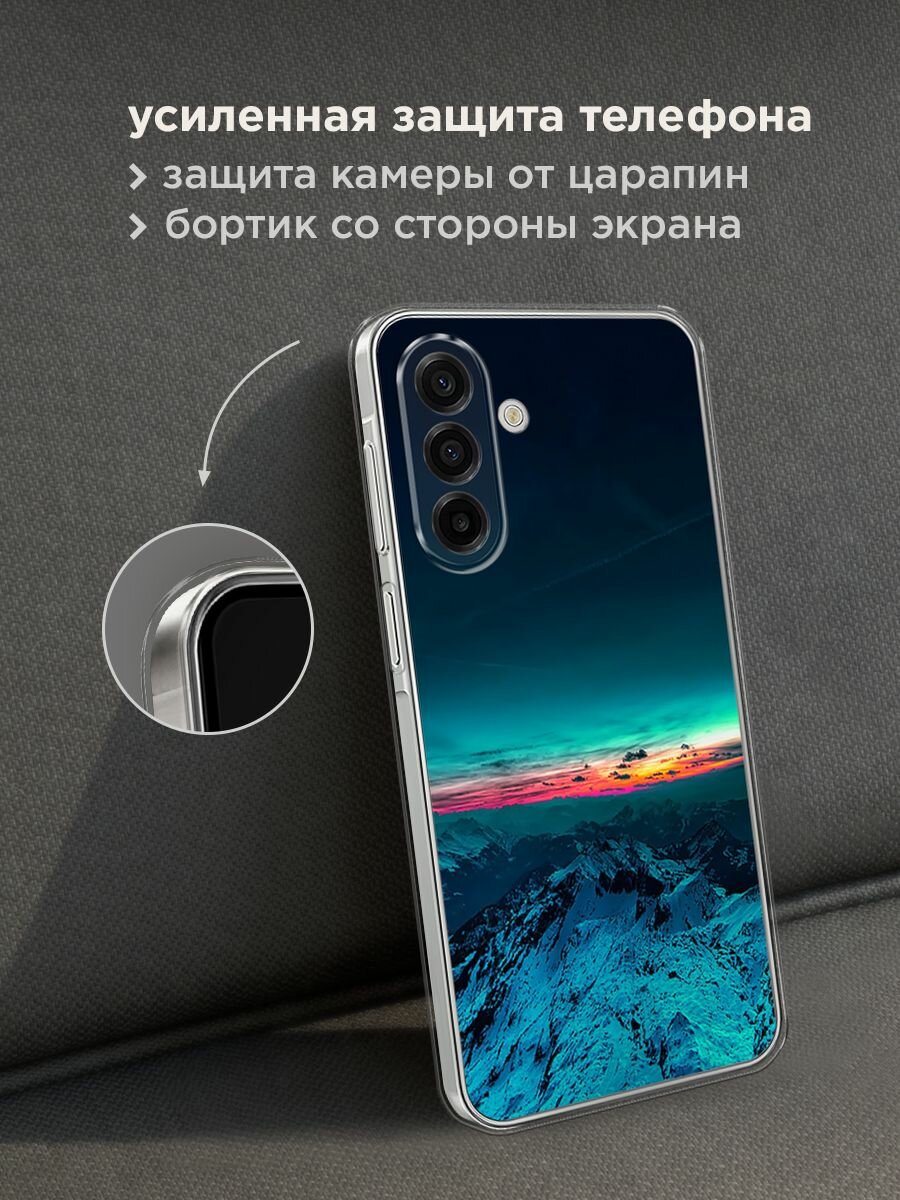 Чехол на Samsung Galaxy A17 / Самсунг А17 с принтом "Закат в горах" — фото 1