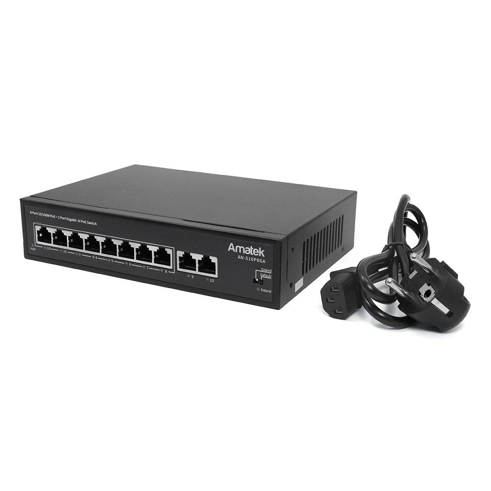 AN-S10P8GA - 10-портовый 100/1000 Мбит/с коммутатор с PoE+ до 120Вт
