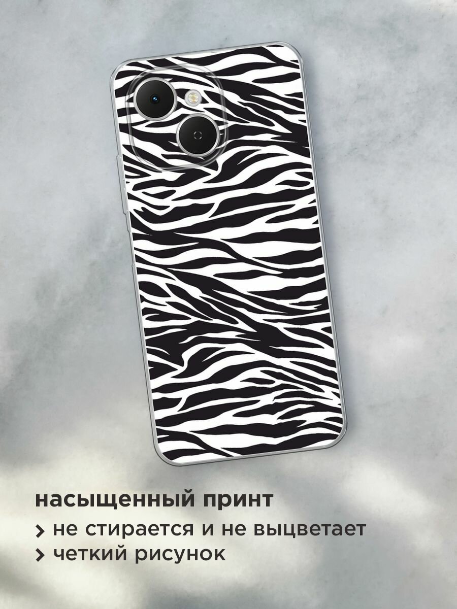 Чехол на Tecno Spark 40C / Текно Спарк 40C с принтом "Принт зебра" — фото 1