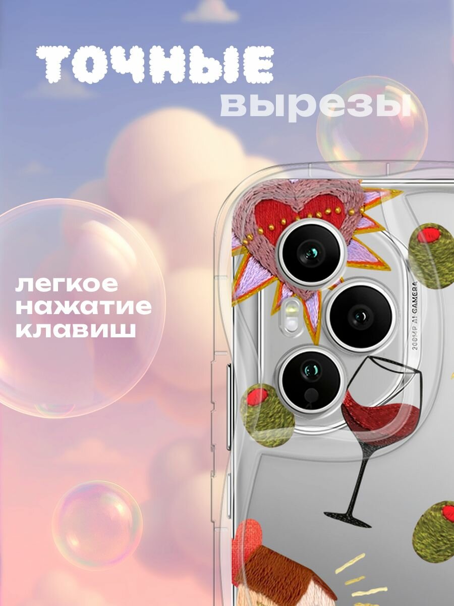 Чехол на Honor 400 Pro / Хонор 400 Pro с принтом "Ниточный коллаж" — фото 1