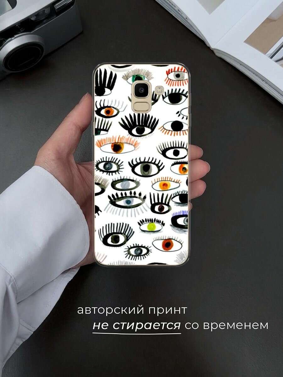 Чехол на Samsung Galaxy J6 2018 / Самсунг Галакси Джей 6 2018 с принтом "Глаза акварель" — фото 1