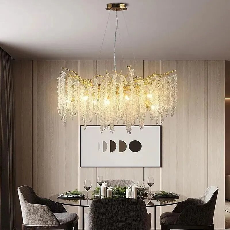 Хрустальная люстра Cassina G9 Золотой, E14, 200 Вт, для гостиной/кухни/кафе, 80cm — фото 1