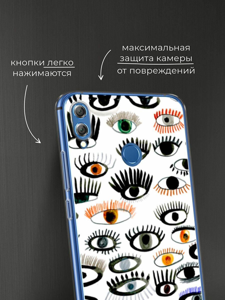 Силиконовый чехол на Honor 8X / Хонор 8Х с принтом "Глаза акварель" — фото 1