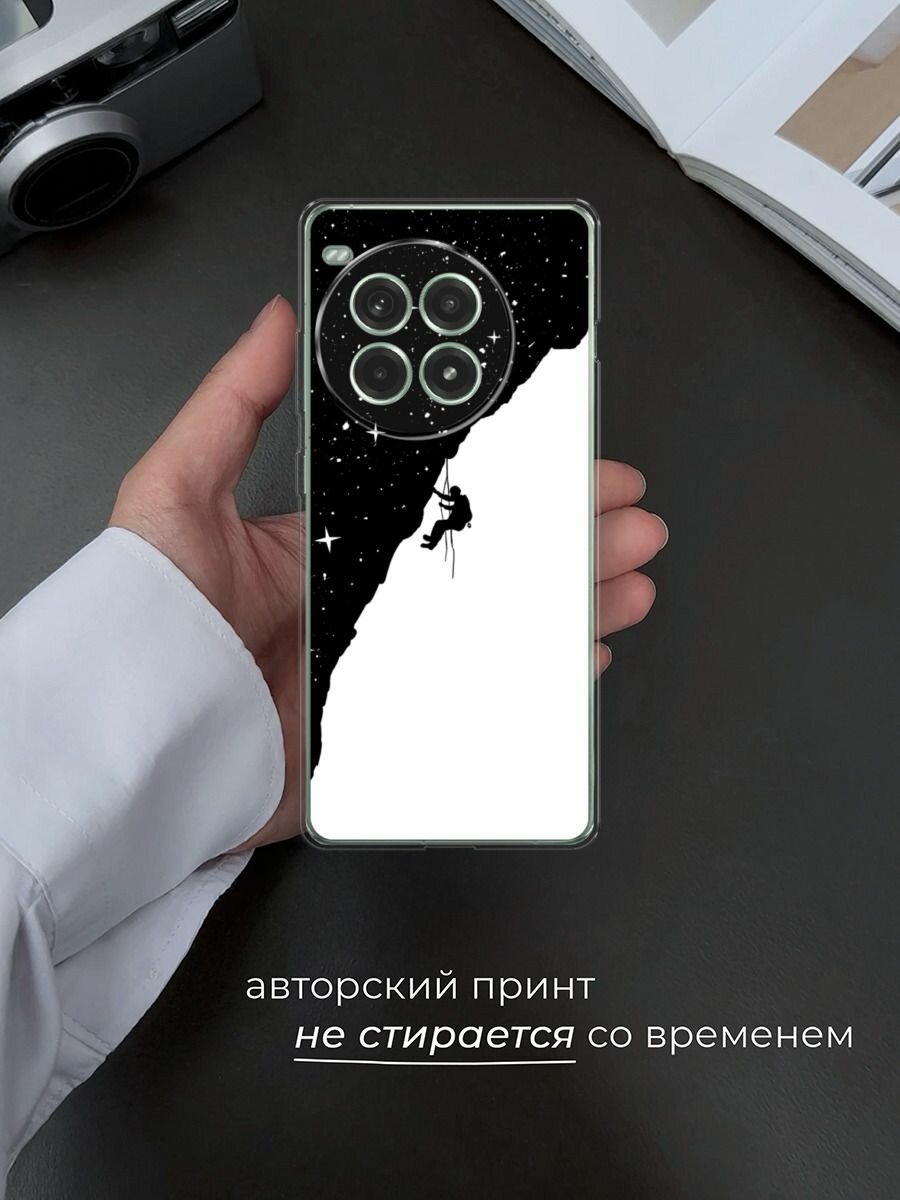 Чехол на OnePlus Ace 3 Pro / Ван Плас Эйс 3 Про с принтом "Космический альпинист" — фото 1
