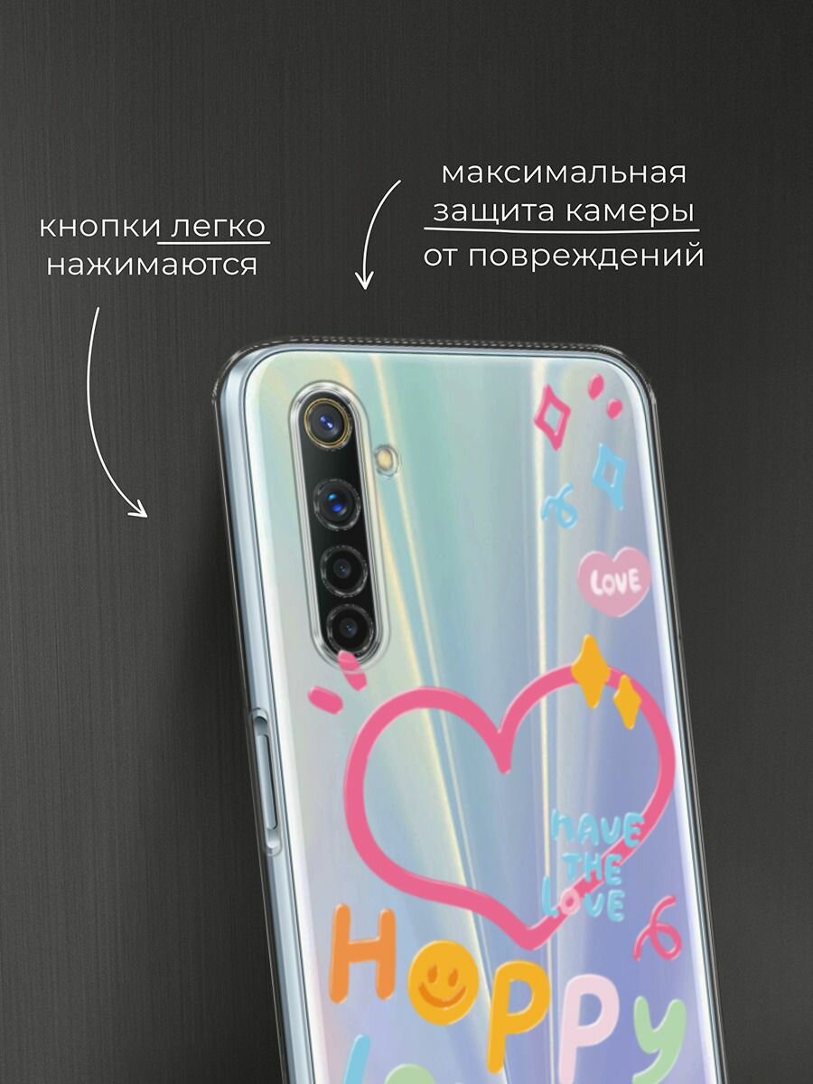 Чехол на Realme 6 / Реалми 6 с принтом "Happy lovely 2" — фото 1