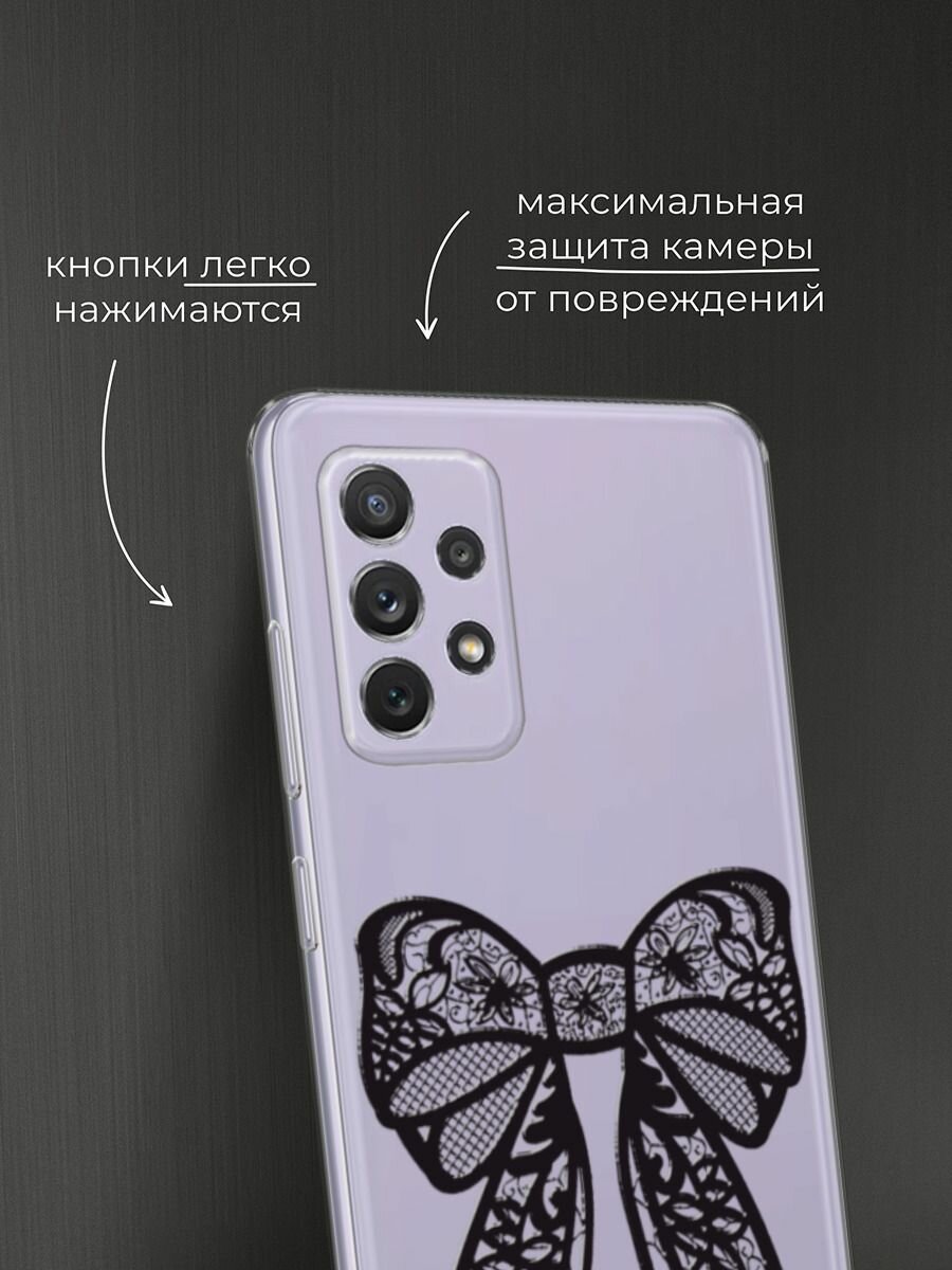Чехол на Samsung Galaxy A73 / Самсунг Галакси А73 с принтом "Черный сетчатый бант 2" — фото 1