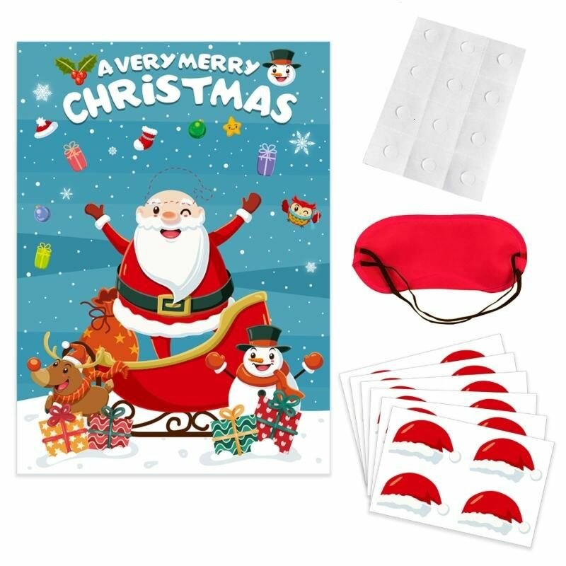 Игра "Прикрепи нос снеговику", - 1