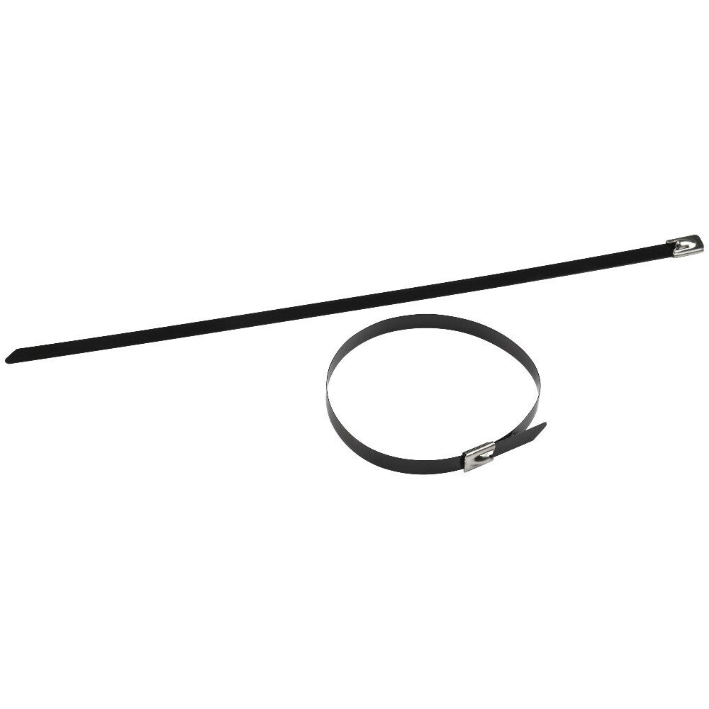 Стяжка кабельная ЭРА 400х7,9 мм с полимерным покрытием нержавеющая сталь черная (10 шт.) (NO-225-261)