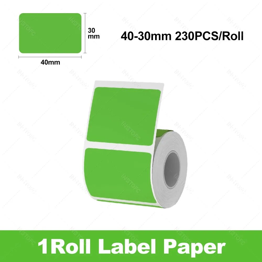 Самоклеящиеся термоэтикетки NiiMbot B1/B21 прозрачные белые Зеленый, Green 40x30mm