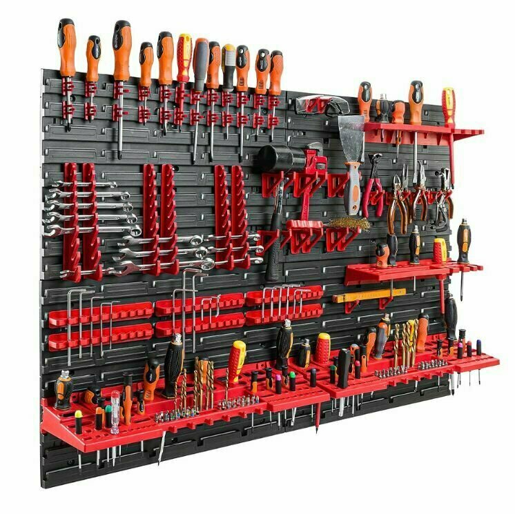 Инструментальная стенка для гаража L / хранение, органайзер инструментов 115 x 78 см