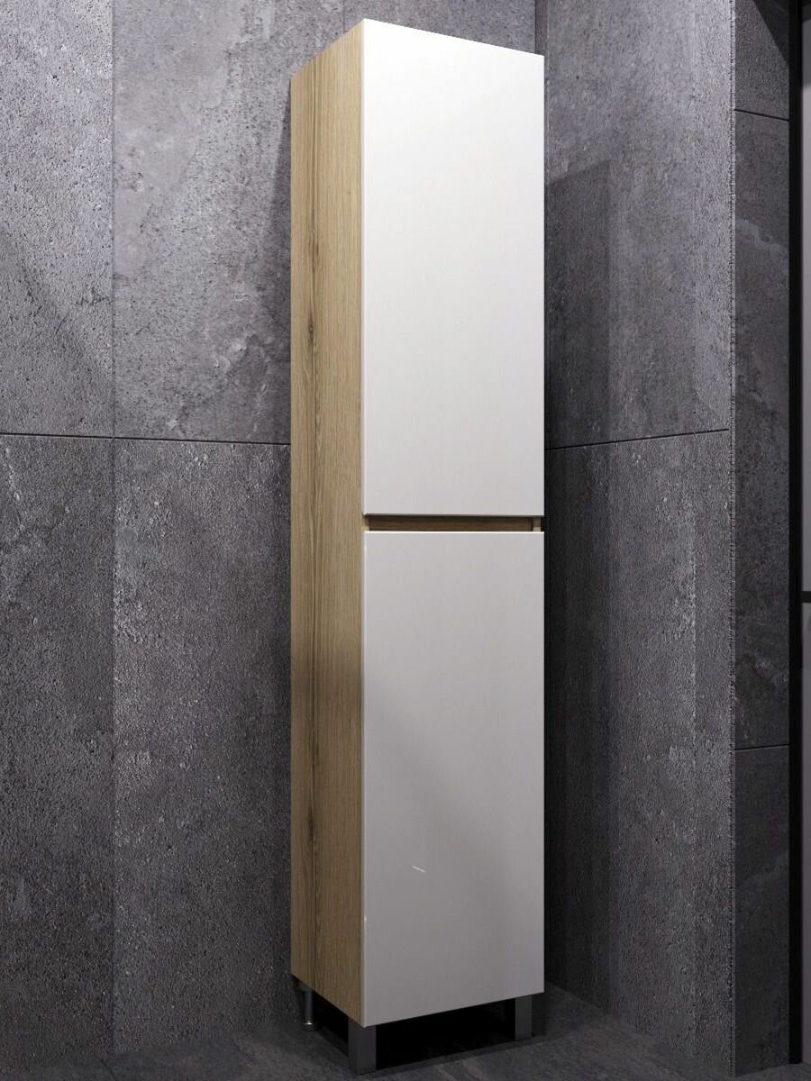 Шкаф пенал в ванную комнату, Fauraplus Оливия 40 напольный фасад белый