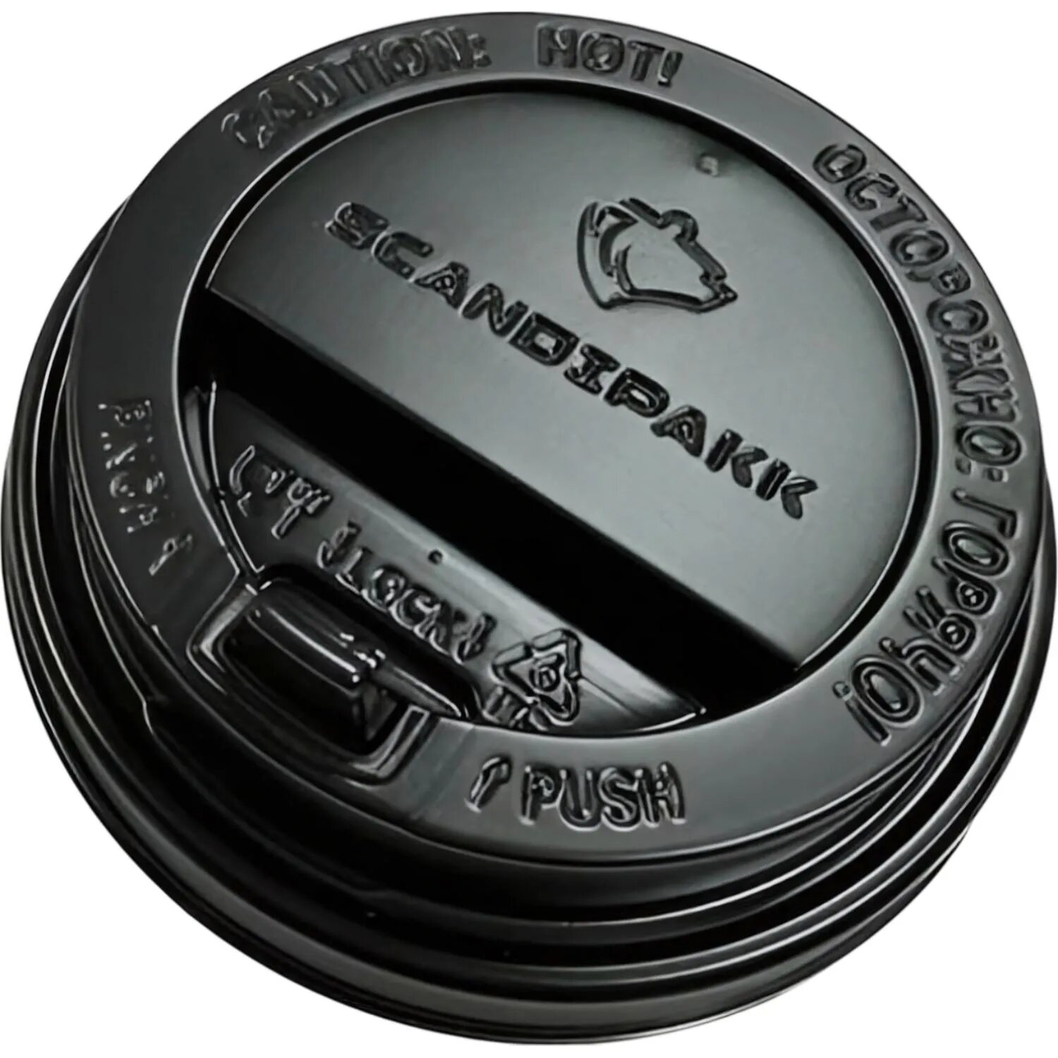 Крышка для стакана пластиковая с клапаном D=90мм, черная,1000шт/кор